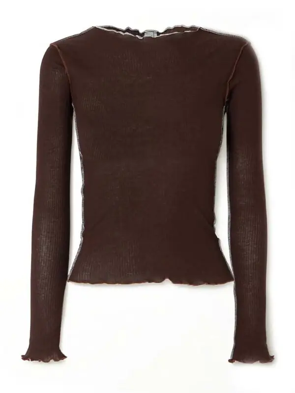 BASERANGE Vein Ribbed Organic Cotton-jersey Top