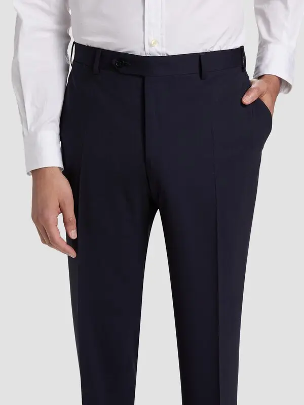 Canali Stretch Wool Trousers - Navy