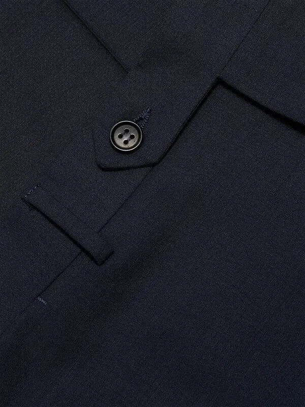 Canali Stretch Wool Trousers - Navy