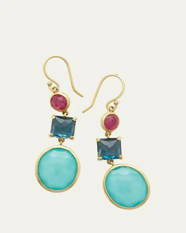 Ippolita Rock Candy 18k Gold Drop Earrings - Rainbow