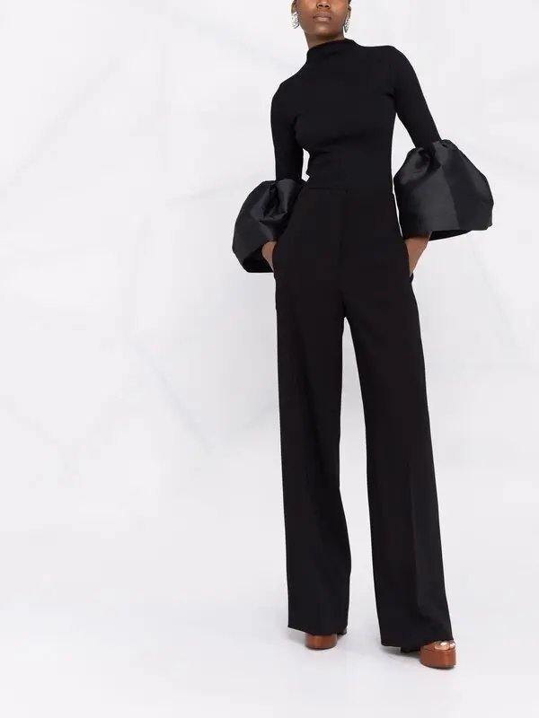 Alberta Ferretti High-waisted Straight-leg Trousers