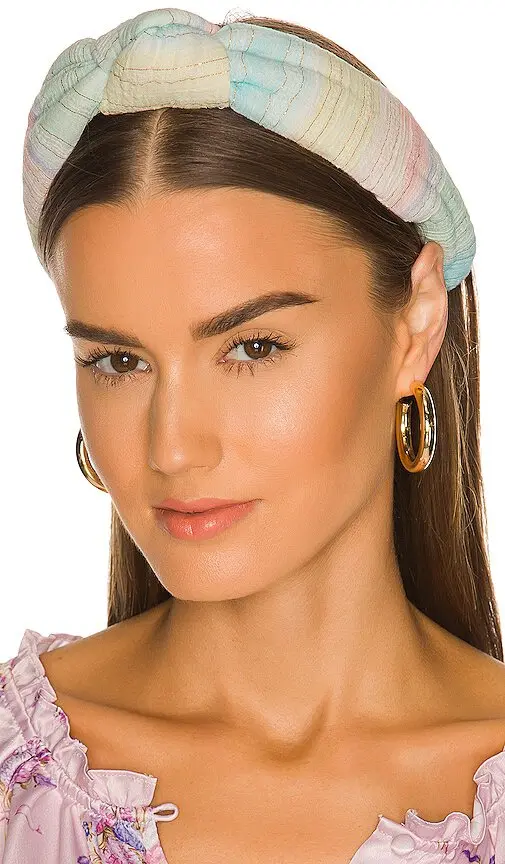 Lele Sadoughi X Loveshackfancy Printed Knotted Headband In  display picture 3