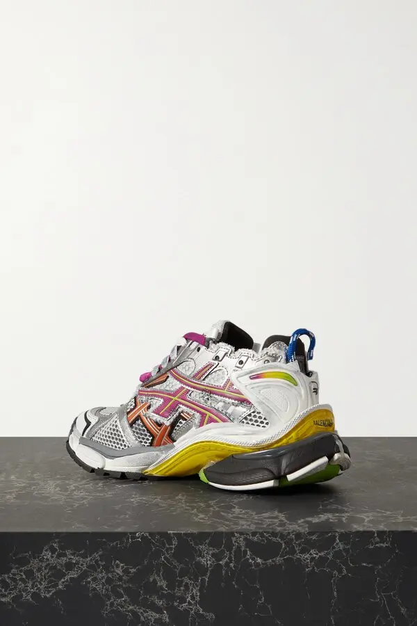 Balenciaga Runner Rubber-Trimmed Mesh And Nylon Sneakers - Silver