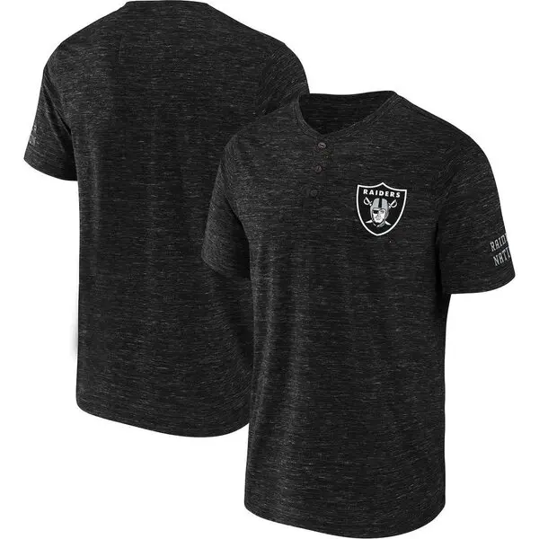 NFL X DARIUS RUCKER Collection Fanatics Las Vegas Raiders Slub Henley T-shirt - Black