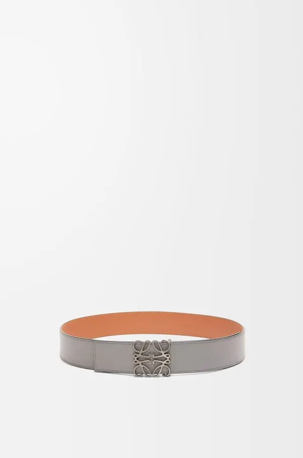 Loewe Reversible Anagram Belt - Tan/asphalt Grey/pewter
