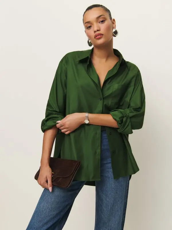 REFORMATION Will Oversized Striped Shirt