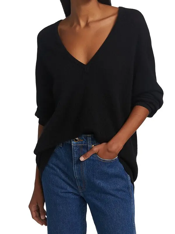 Khaite Sam Cashmere V-neck Sweater Size