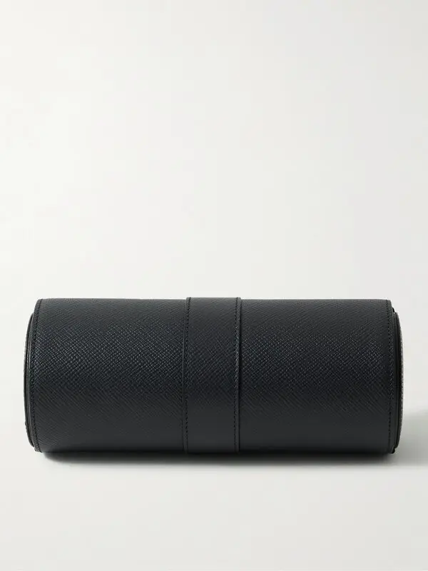 Smythson Panama Cross-grain Leather Watch Roll