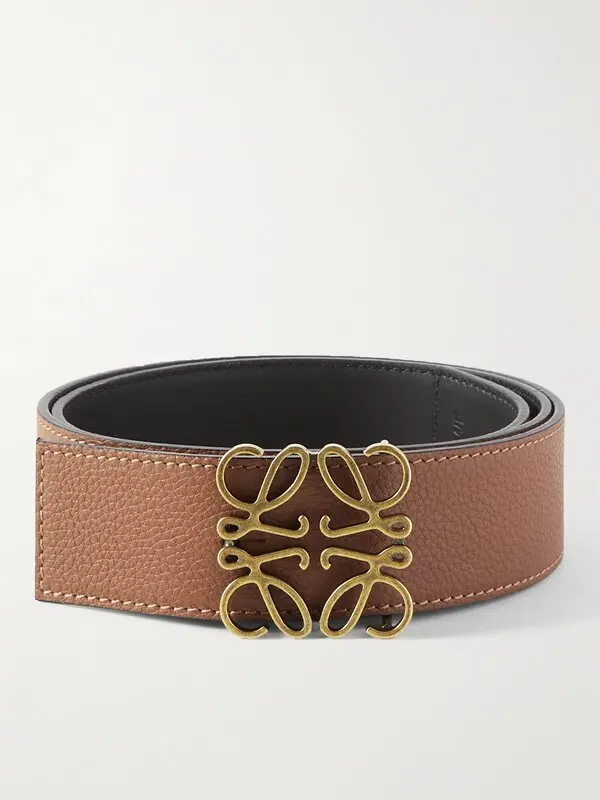 Loewe 4cm Anagram Reversible Leather Belt - Brown