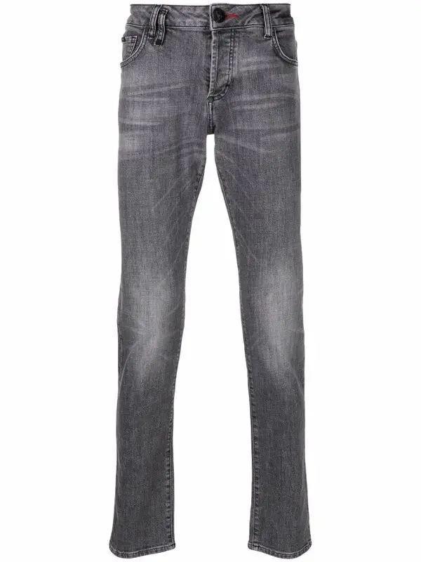 Philipp Plein Low-rise Slim-fit Jeans - Grey