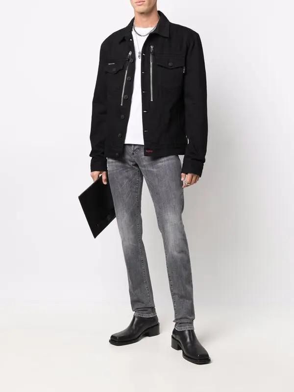 Philipp Plein Low-rise Slim-fit Jeans - Grey