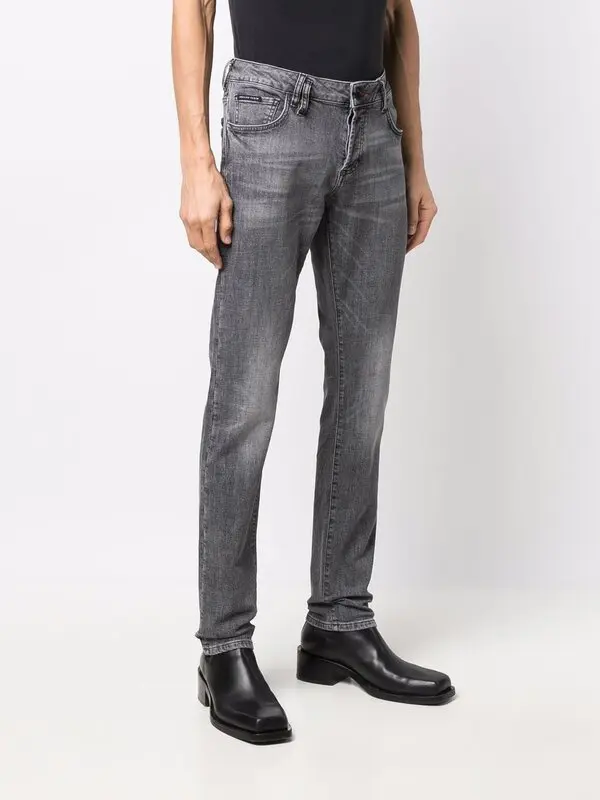 Philipp Plein Low-rise Slim-fit Jeans - Grey