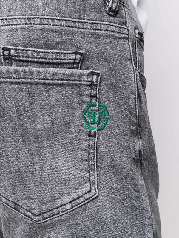 Philipp Plein Low-rise Slim-fit Jeans - Grey