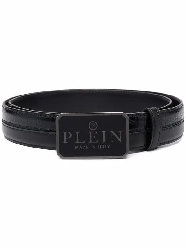 Philipp Plein Leather Belt - Black