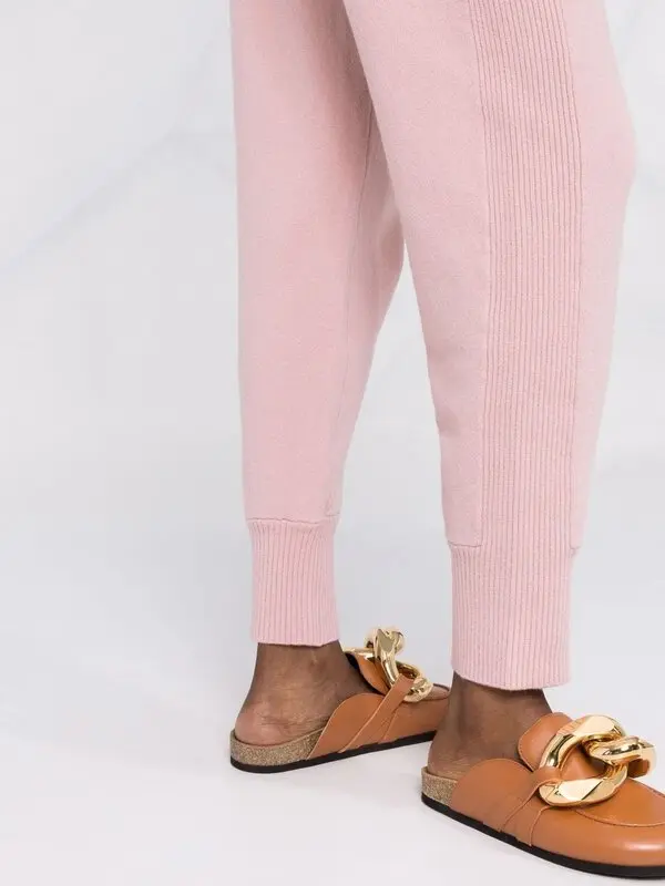 Alberta Ferretti Ribbed-detailing Knitted Track Pants