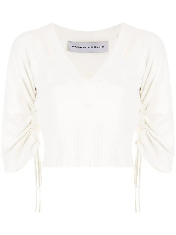 GLORIA COELHO Gathered Top - White