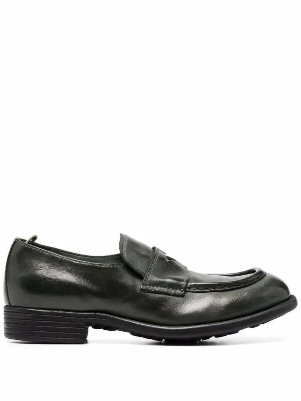 Officine Creative High-shine Leather Loafers - Green