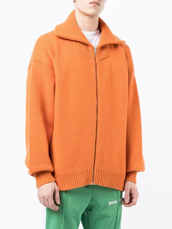 Palm Angels Wool-blend Zipped Cardigan
