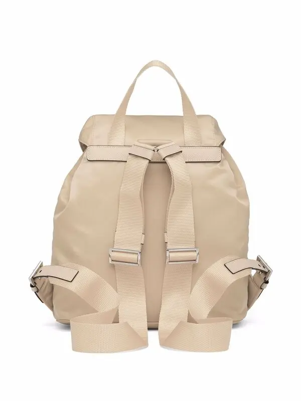 Prada Re-nylon Backpack With Saffiano Details - Neutrals