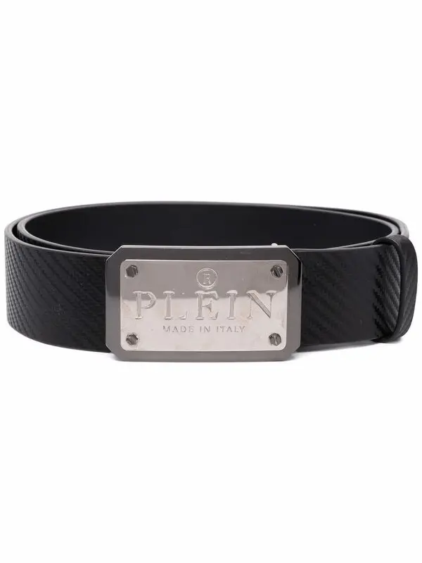 Philipp Plein Leather Belt In Black - 53% Off | Editorialist display picture 1