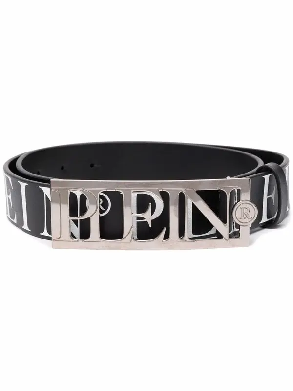 Philipp Plein Logo Buckle Belt - Black