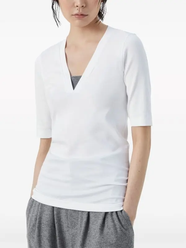 Brunello Cucinelli Monili Chain-embellished T-shirt - White
