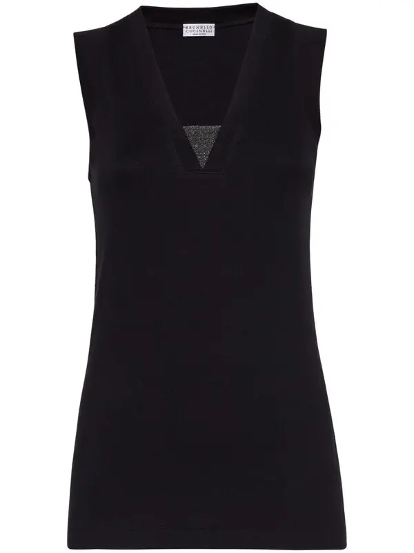 Brunello Cucinelli Monili Chain-embellished Tank Top - Black