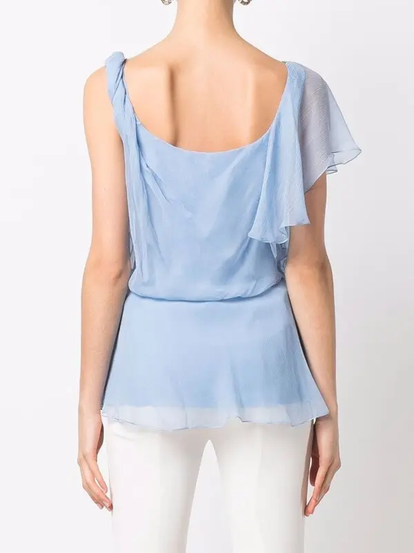 Alberta Ferretti Ruched Lace Detail Top