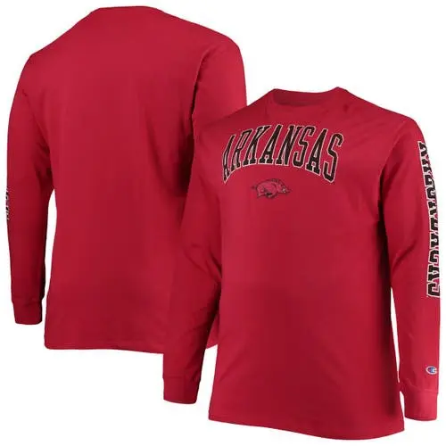Champion Arkansas Razorbacks Big & Tall 2-hit Long Sleeve T-shirt - Cardinal