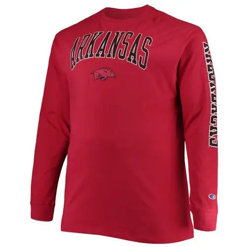 Champion Arkansas Razorbacks Big & Tall 2-hit Long Sleeve T-shirt - Cardinal