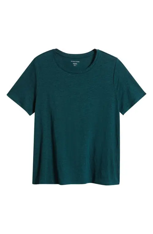 Eileen Fisher Organic Linen Crewneck T-shirt - Kelp