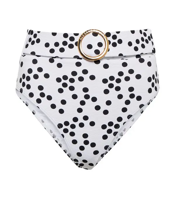 ALEXANDRA MIRO Ursula Polka-dot Bikini Bottom - White