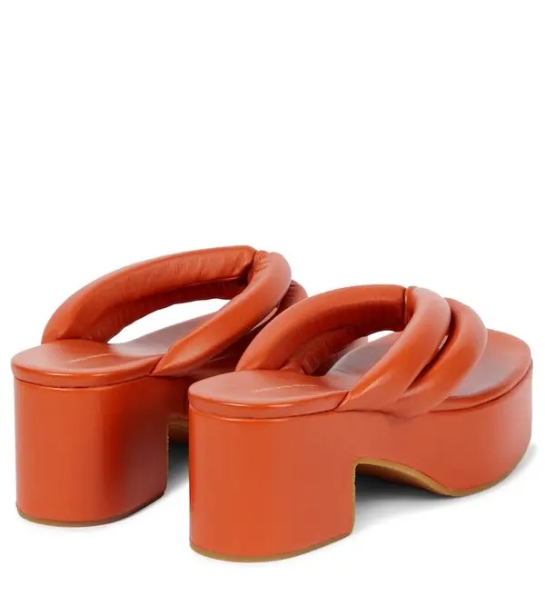 Dries Van Noten Leather Platform Thong Sandals