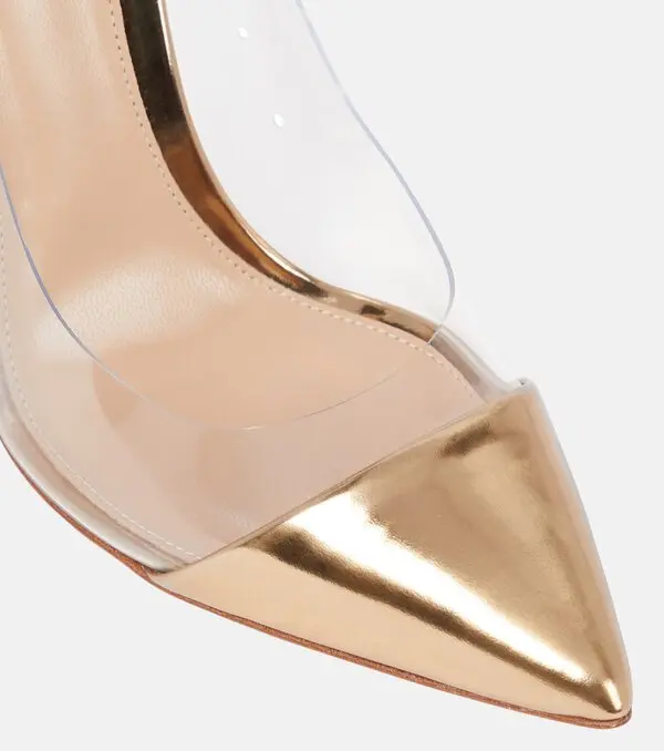 GIANVITO ROSSI Plexi 105 Leather And Pvc Pumps - Gold