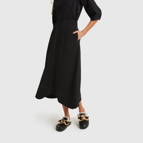 GANNI Heavy Crepe Skirt