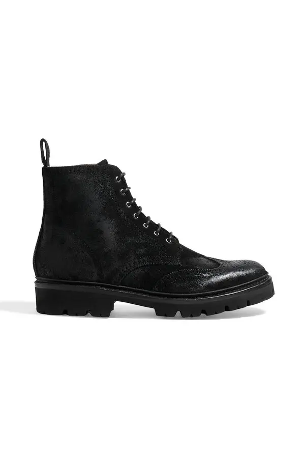 Grenson Emmaline Distressed Suede Ankle Boots