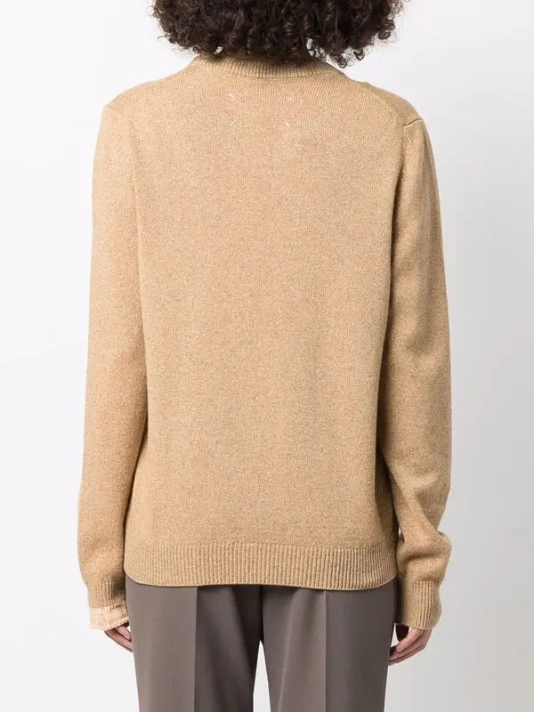 MAISON MARGIELA Round Neck Knit Jumper - Neutrals