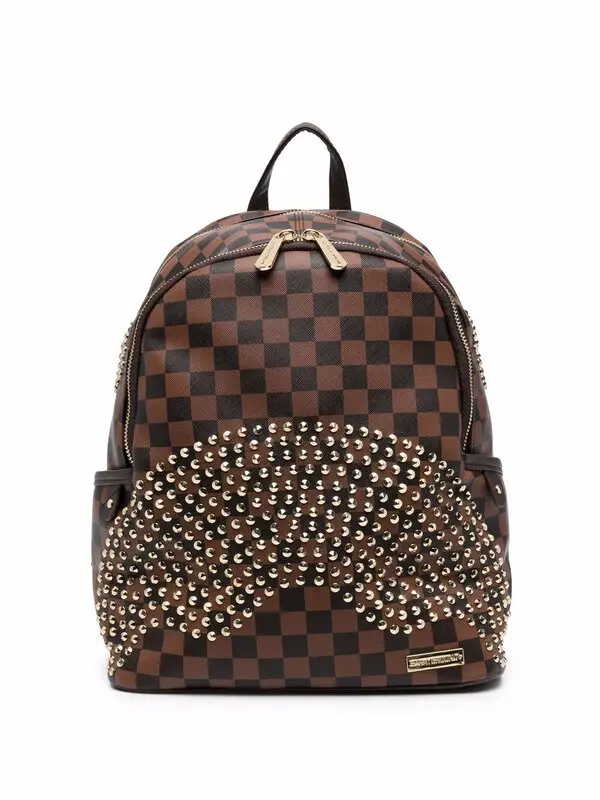 SPRAYGROUND Checkerboard Stud-embellished Backpack