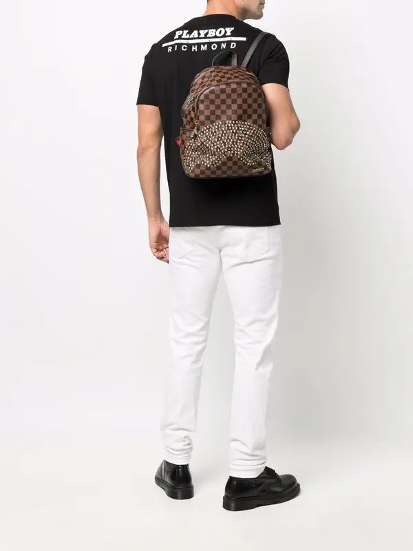 SPRAYGROUND Checkerboard Stud-embellished Backpack