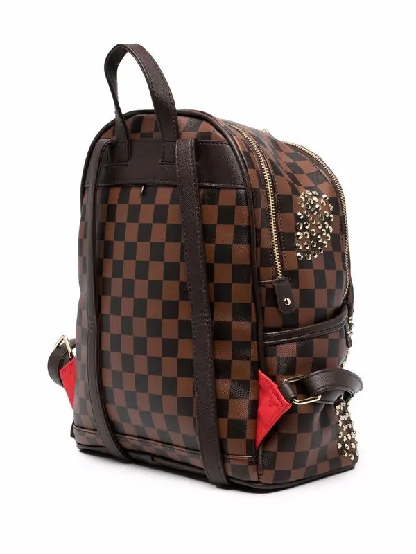 SPRAYGROUND Checkerboard Stud-embellished Backpack