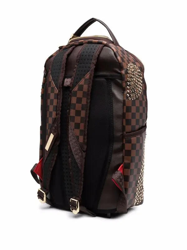 SPRAYGROUND Checkerboard Stud-embellished Backpack