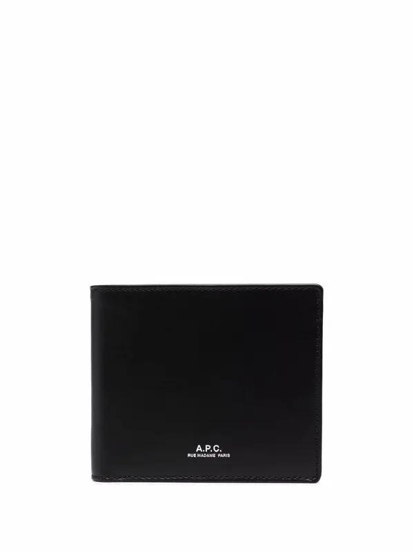 A.p.c. Logo-print Leather Wallet - Black