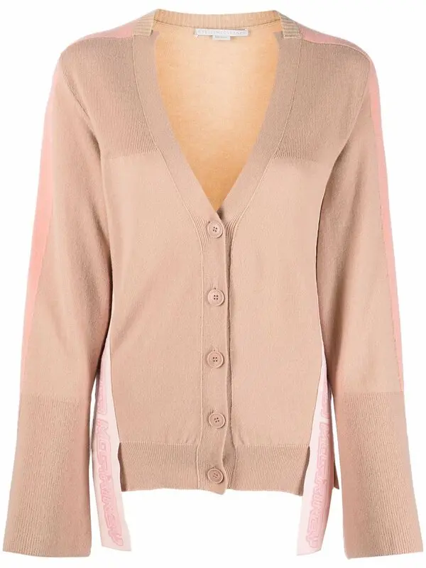 Stella McCartney Logo-strap Panelled Cardigan