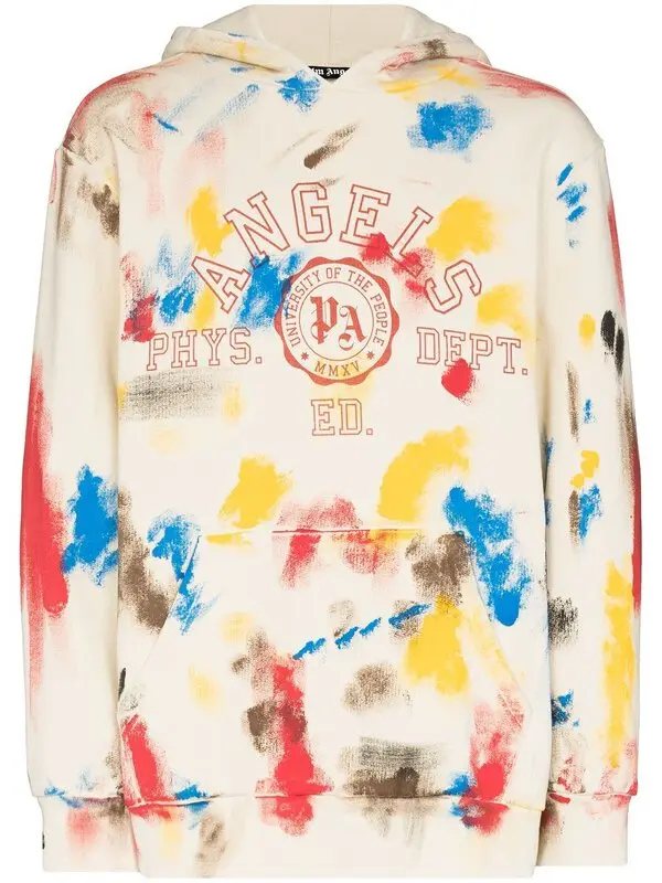 Palm Angels Painted College Hoodie - Neutrals