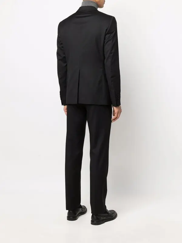 Tagliatore Fitted Double-breasted Suit - Black