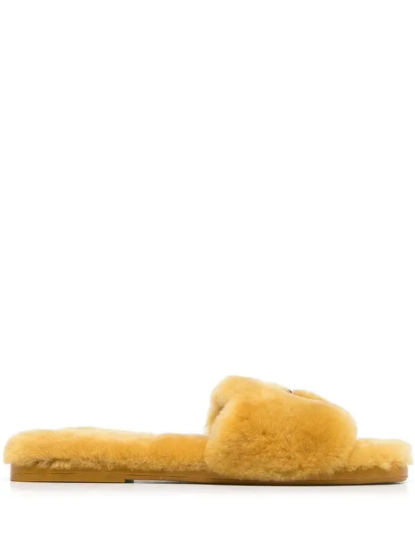 Tory Burch Jeweled Shearling Slides