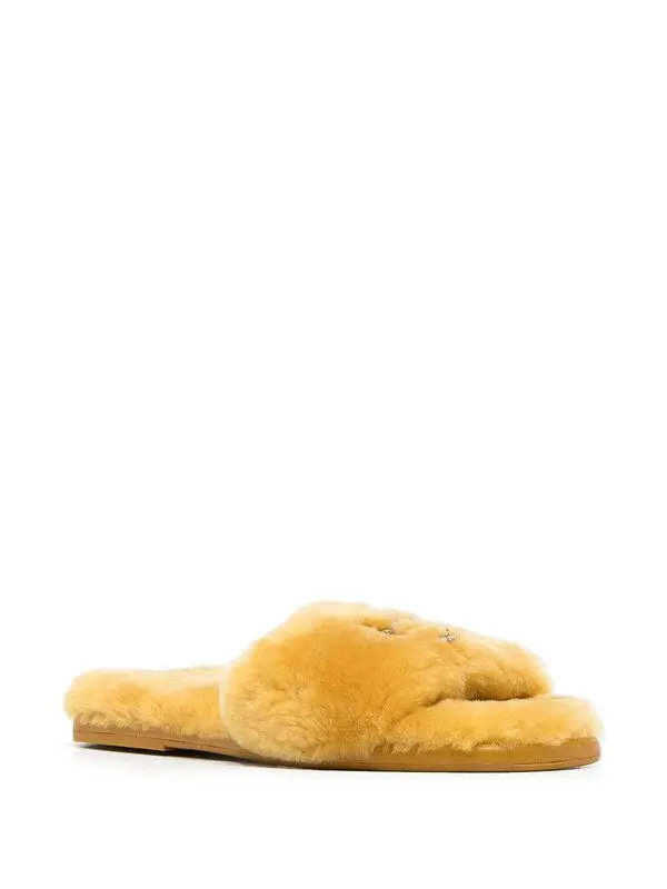 Tory Burch Jeweled Shearling Slides