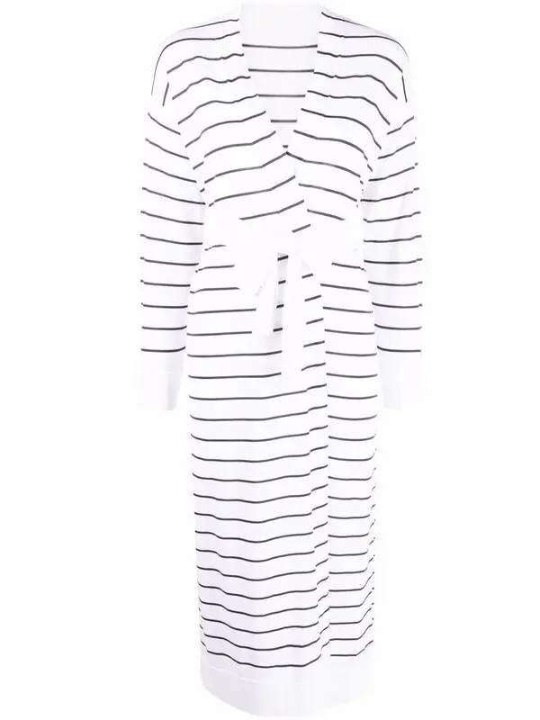 Fabiana Filippi Striped Long Cardigan - White