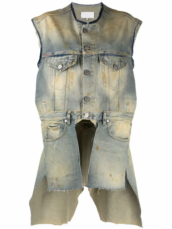 MAISON MARGIELA Derelict Asymmetric Denim Gilet