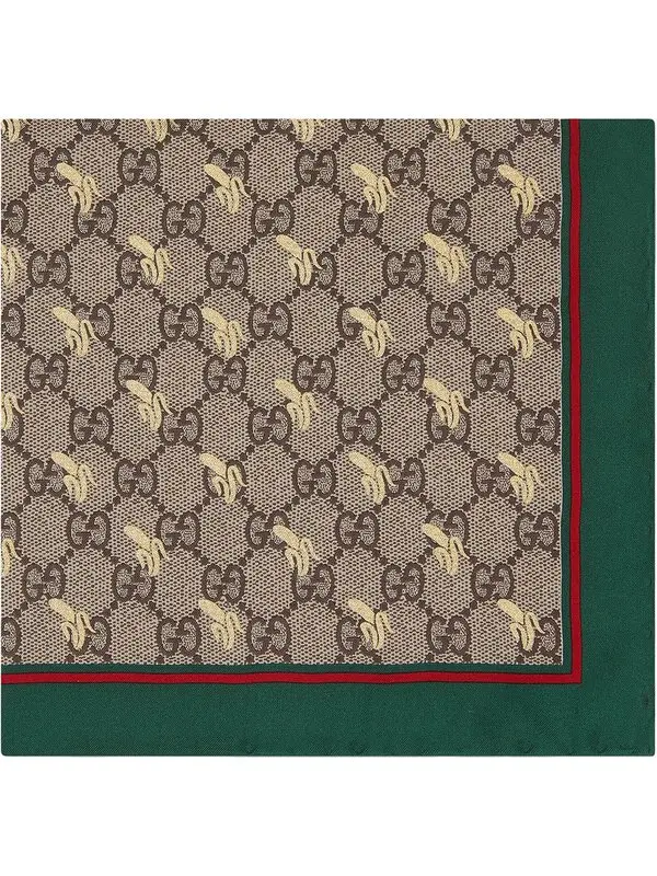 Gucci Gg Banana Silk Pocket Square